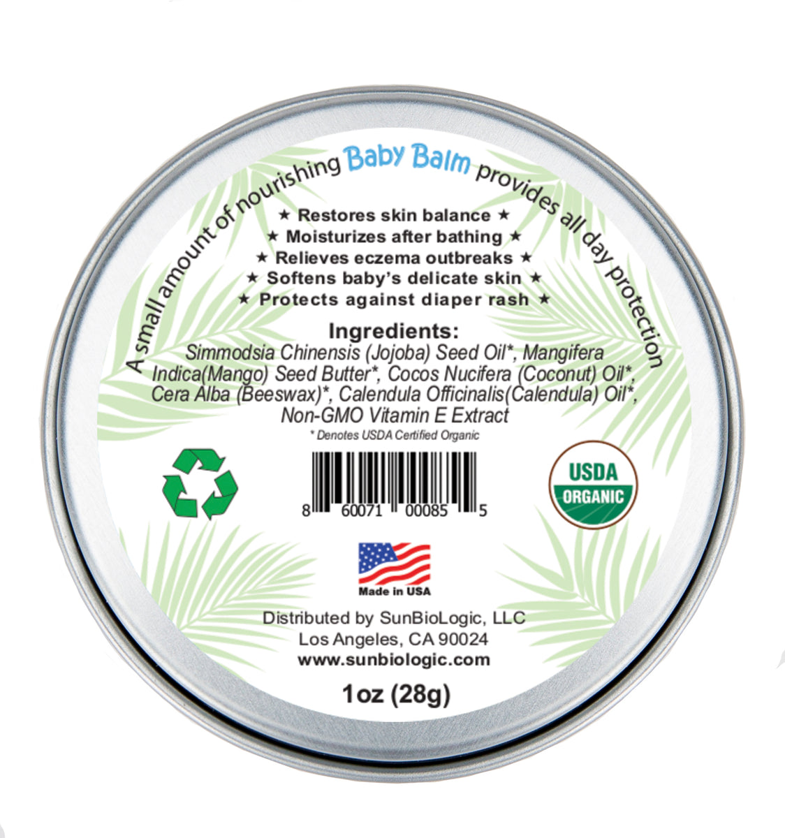 Organic Balm - Baby (1oz) – SunBioLogic LLC